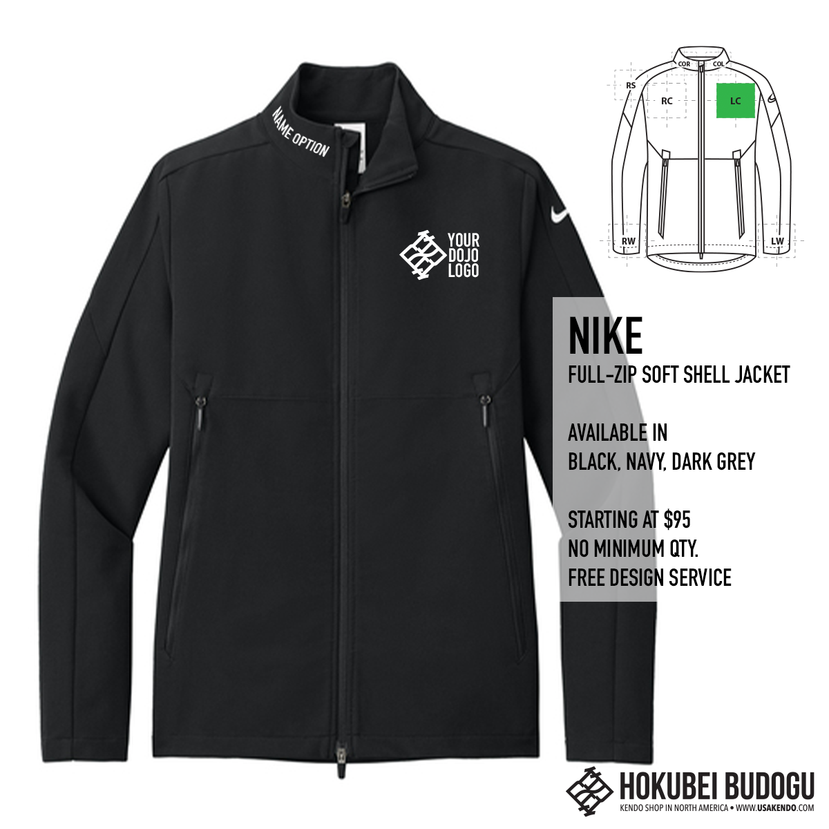 Custom Nike Full-Zip Kendo Dojo Jacket | Hokubei – Hokubei Budogu